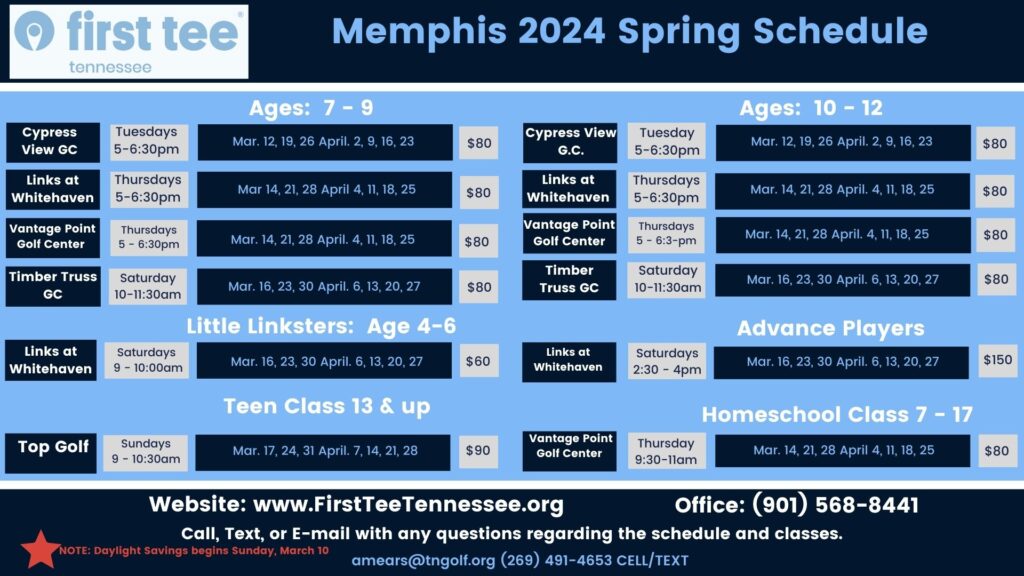 Program Schedule - First Tee - Tennessee